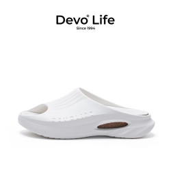 【省240元】的沃男士休闲鞋_的沃 Devo Life的沃软木鞋EVA厚底男女同款沙滩鞋23001 白色情侣款多少钱-什么值得买