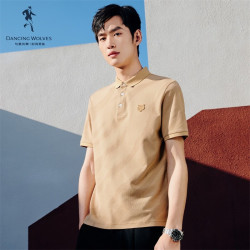 【省210元】与狼共舞男上装_DANCING WOLVES 与狼共舞 POLO衫 休闲冰丝老虎满印短polo多少钱-什么值得买