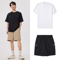 卡宾男上装_Cabbeen 卡宾 短袖T恤*1件+polo*1件+短裤*1件多少钱-什么值得买