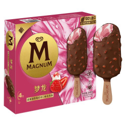 【省43.4元】梦龙冰淇淋/雪糕_梦龙 MAGNUM 甜查理草莓奶冻口味冰淇淋62g*4支 （限北京上海）多少钱-什么值得买