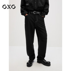 【省103.45元】GXG男士休闲裤_GXG 男装休闲裤男士宽松长裤直筒裤子2024秋季 黑色 170/M多少钱-什么值得买