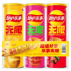 乐事膨化食品_乐事 无限罐装薯片经典三连罐104g*3罐多少钱-什么值得买